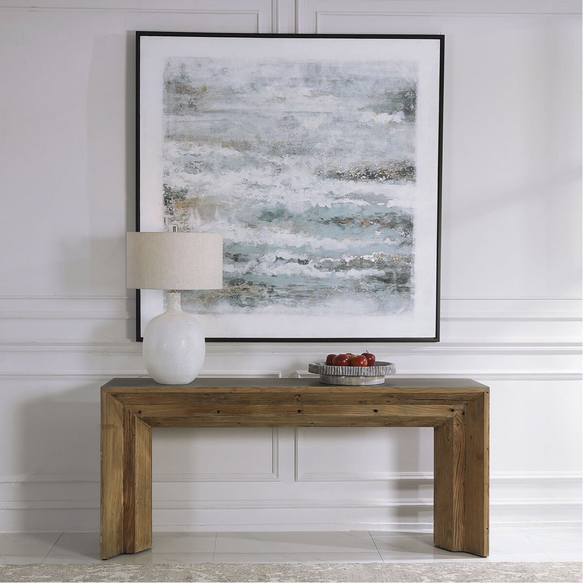 Uttermost 24987 Vail 72 inch Reclaimed Elm Wood with Gray Concrete Console Table
