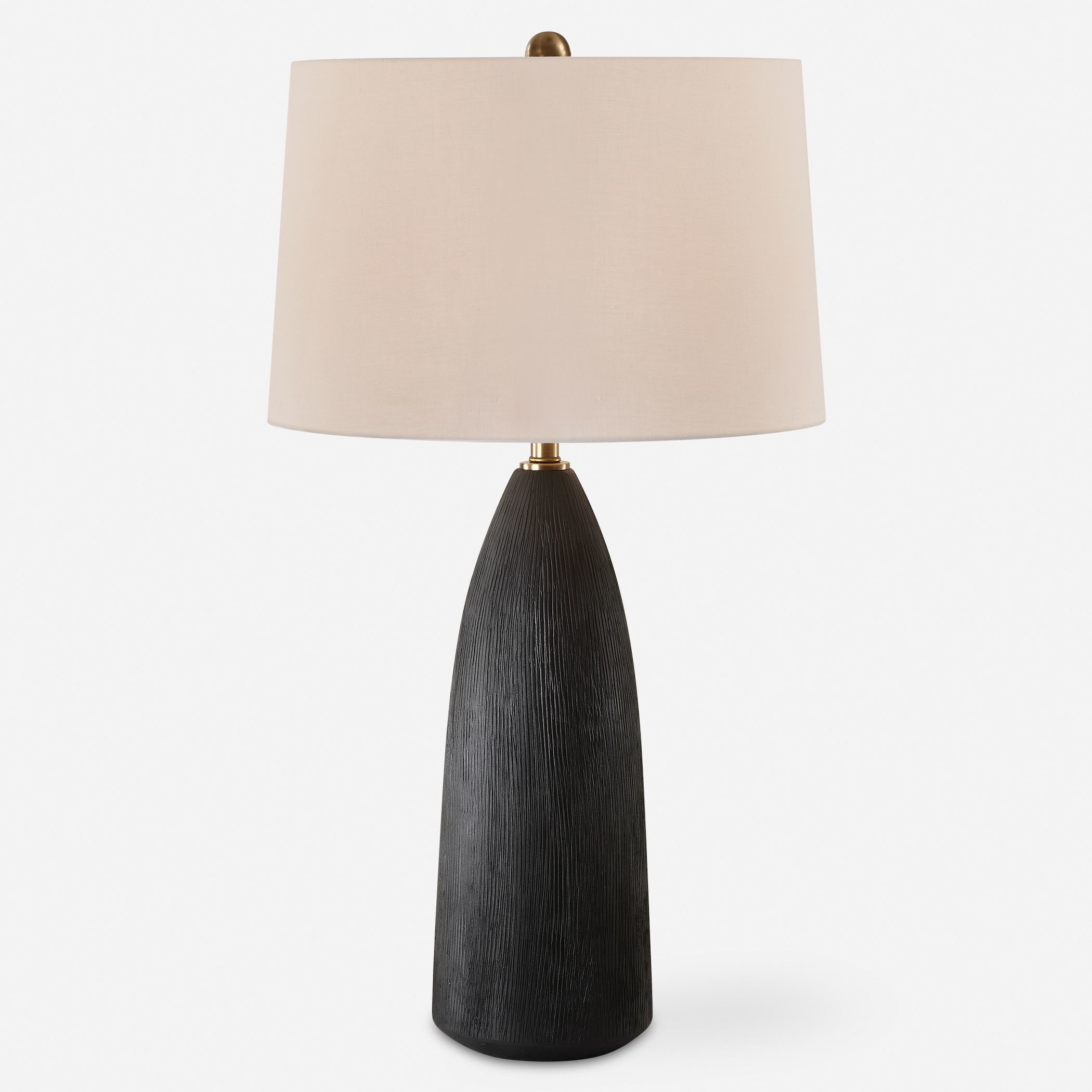 Uttermost 30299 Jett 35 inch 150 watt Matte Black and Antique Brass ...