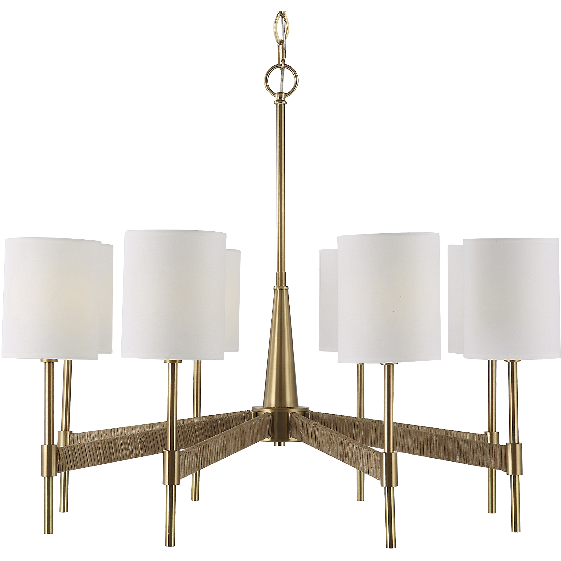 Uttermost 21372 Lautoka 8 Light 32 inch Rattan and Warm Brass ...